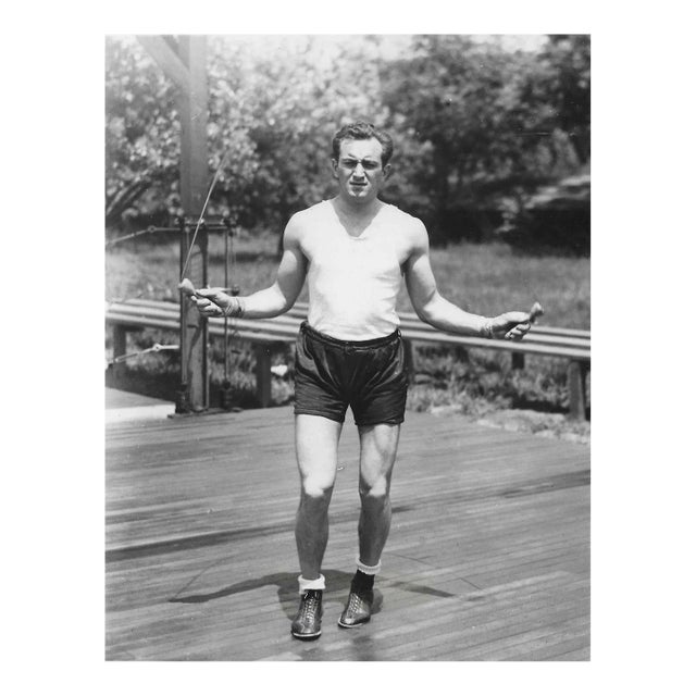 1928 Boxer Jumping Roper Black and White Photograph | Chairish