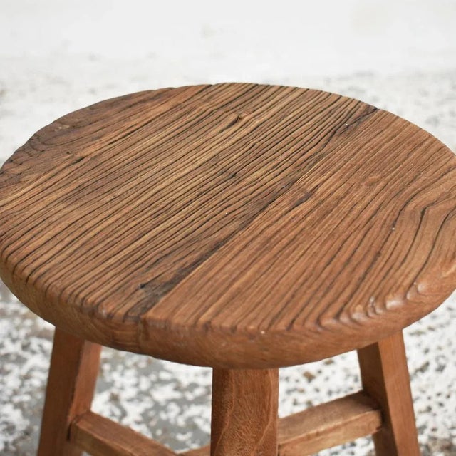 Rustic Round Top Stool, 1950s | Chairish