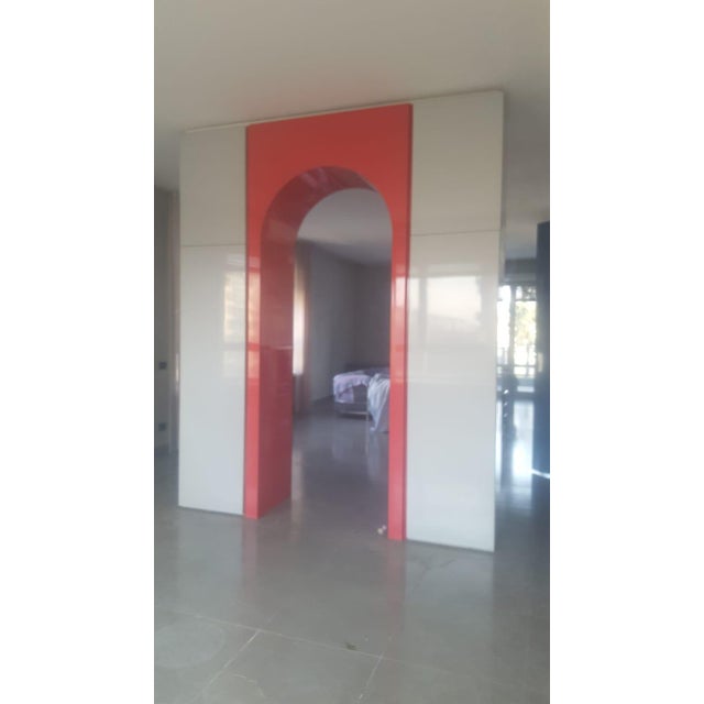 Arched Wardrobes in Red and White Lacquer by Ambrogio Tresoldi and ...