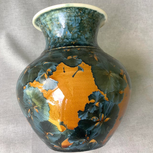 1990s Signed and Dated Phil Morgan Crystalline Glazed Large Ceramic ...