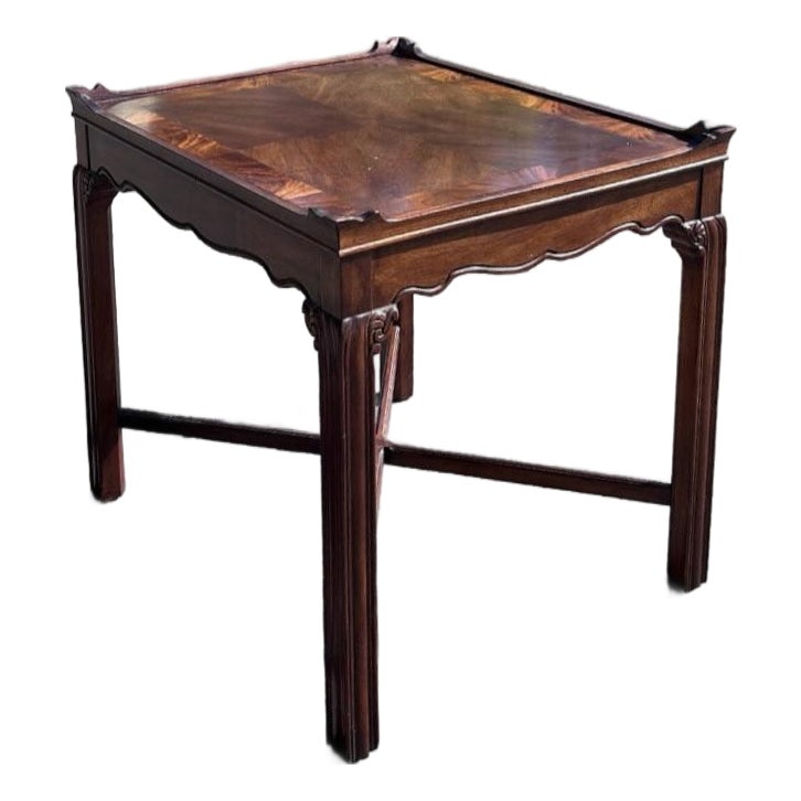 Vintage Mahogany Chippendale Heritage Side Table | Chairish