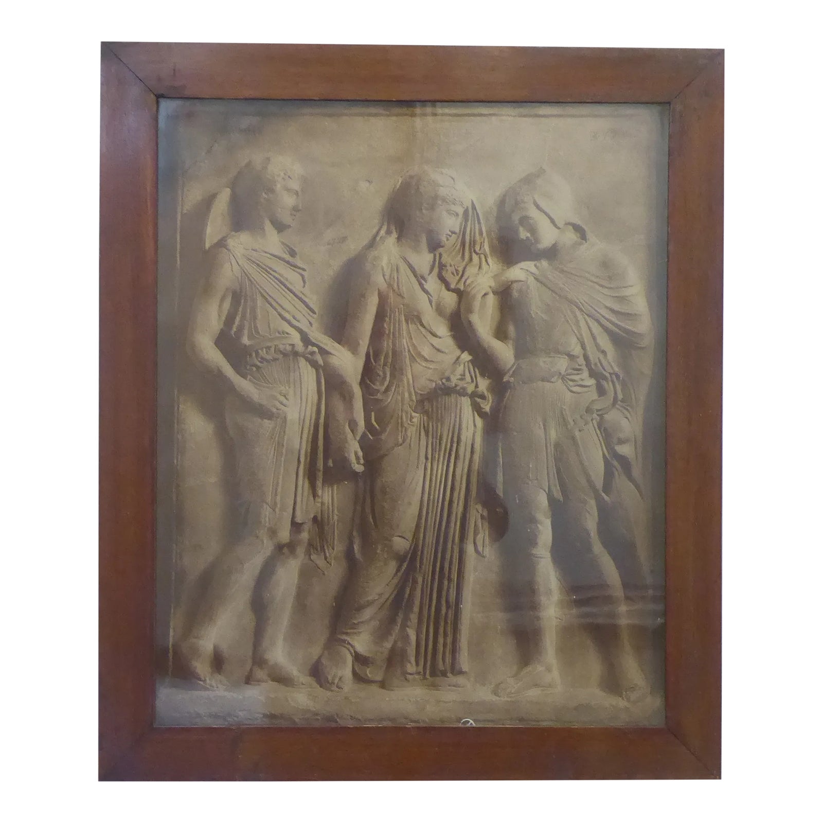 19th Century Grand Tour Framed Photo of Classical Frieze | Chairish