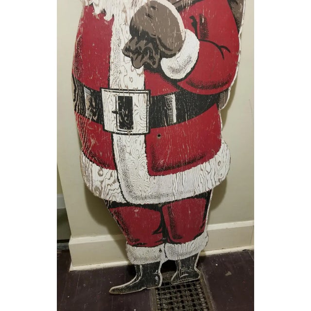 Mid Century Santa Claus Folk Art Christmas Wood Outdoor Display | Chairish