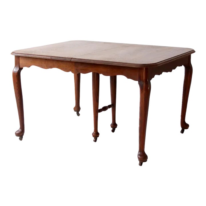 Antique Queen Anne Style Dining Table | Chairish