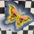 Postmodern Style Butterfly Still Life Painting | Chairish