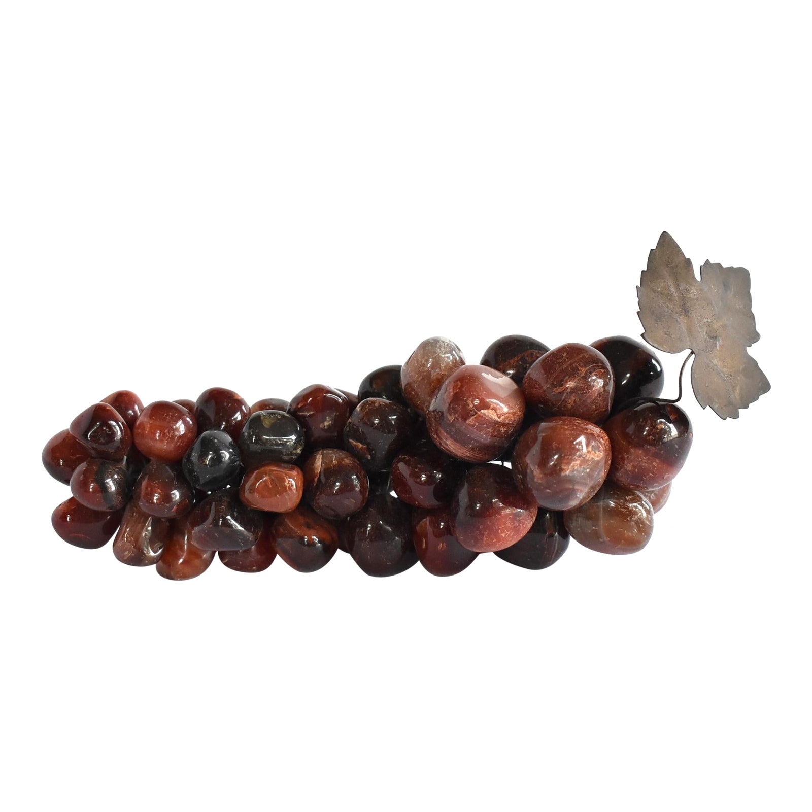 Mid 20th Century Italian Carnelian Agate Stone Grapes | Chairish