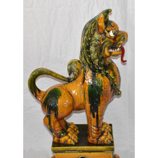 Vintage Mid 20th Century Ricci Italian Majolica Chinese Guardian Lion ...