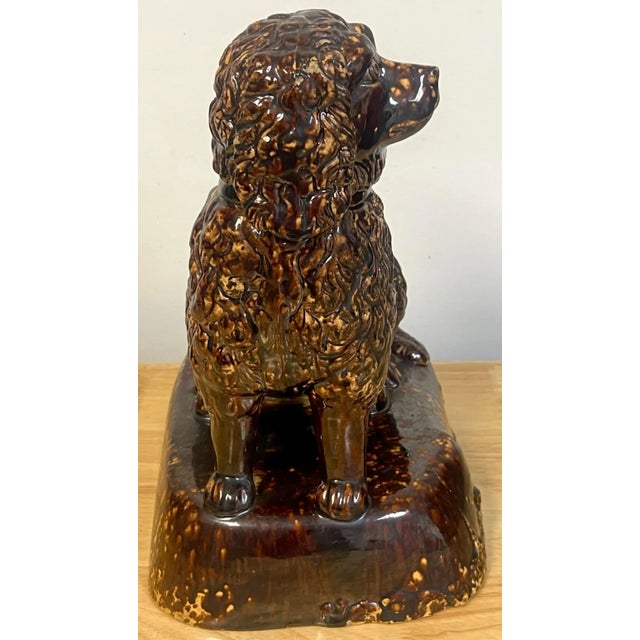 19th Century Bennington Pottery Seated Spaniel With Treacle Glaze ...