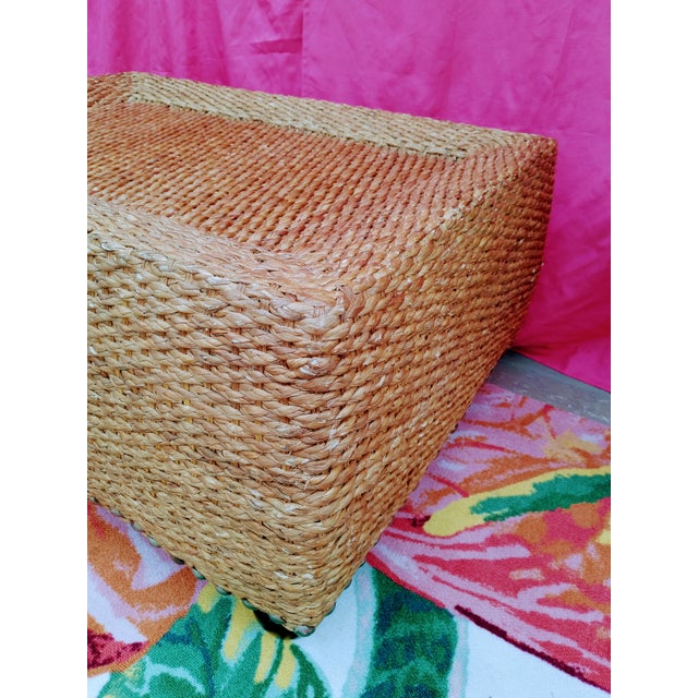 Vintage Coastal Tropical Rectangular Seagrass Coffee Table in the Style ...