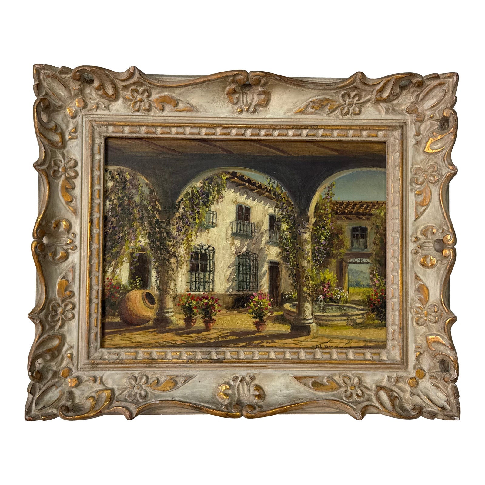 Alberto Lobos (Latin American, 1892-1941) Hacienda Impressionist Oil on ...