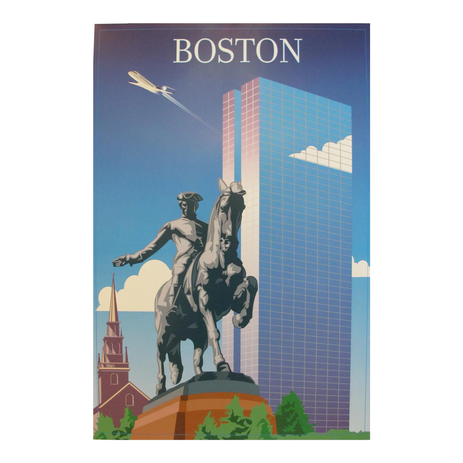 2005 Contemporary Travel Poster, Boston | Chairish