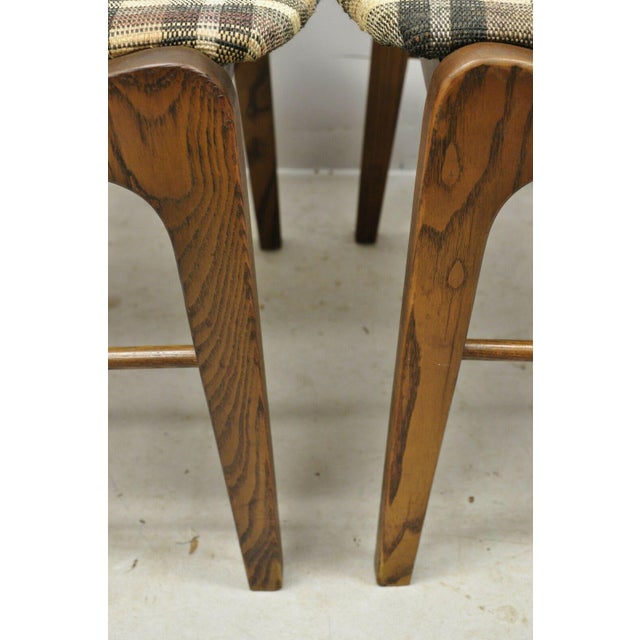 Vintage Mid Century Walnut Oak Sculptural Curved Back Dining Chairs - a ...