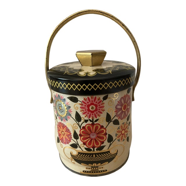 1960s England Flower Tin Box | Chairish