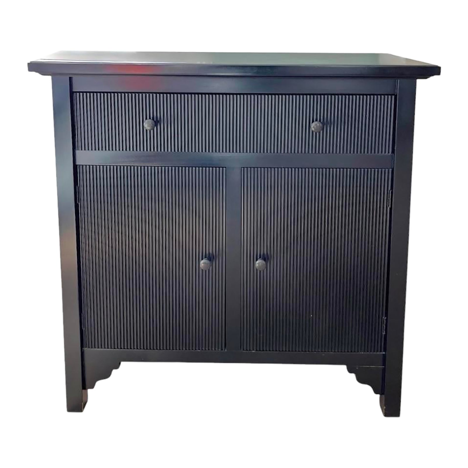 Crate & Barrel Black Wooden Console Cabinet | Chairish