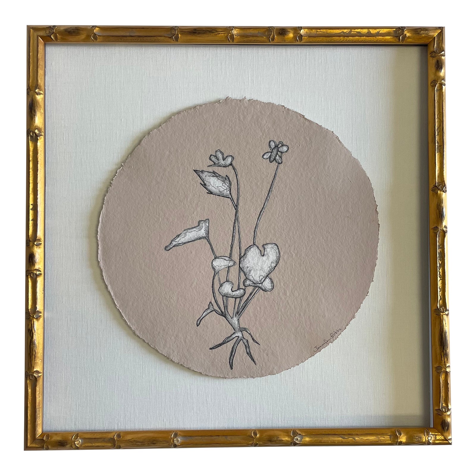 Botanik Shrimp Viola Still Life Painting | Chairish