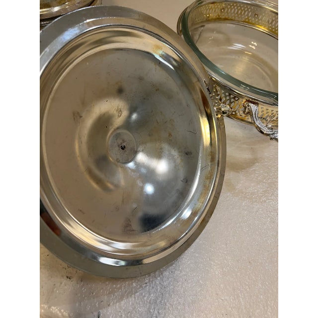 Mid-Century Three Footed Silver Plated Covered Chafing Dish Casserole ...