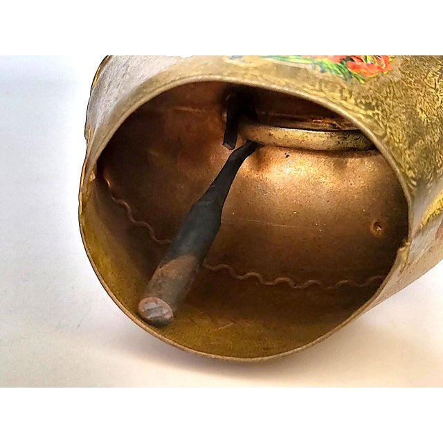 Vintage Alpine Cow Bell With Hand Painted Detail and Hand Embroidered ...