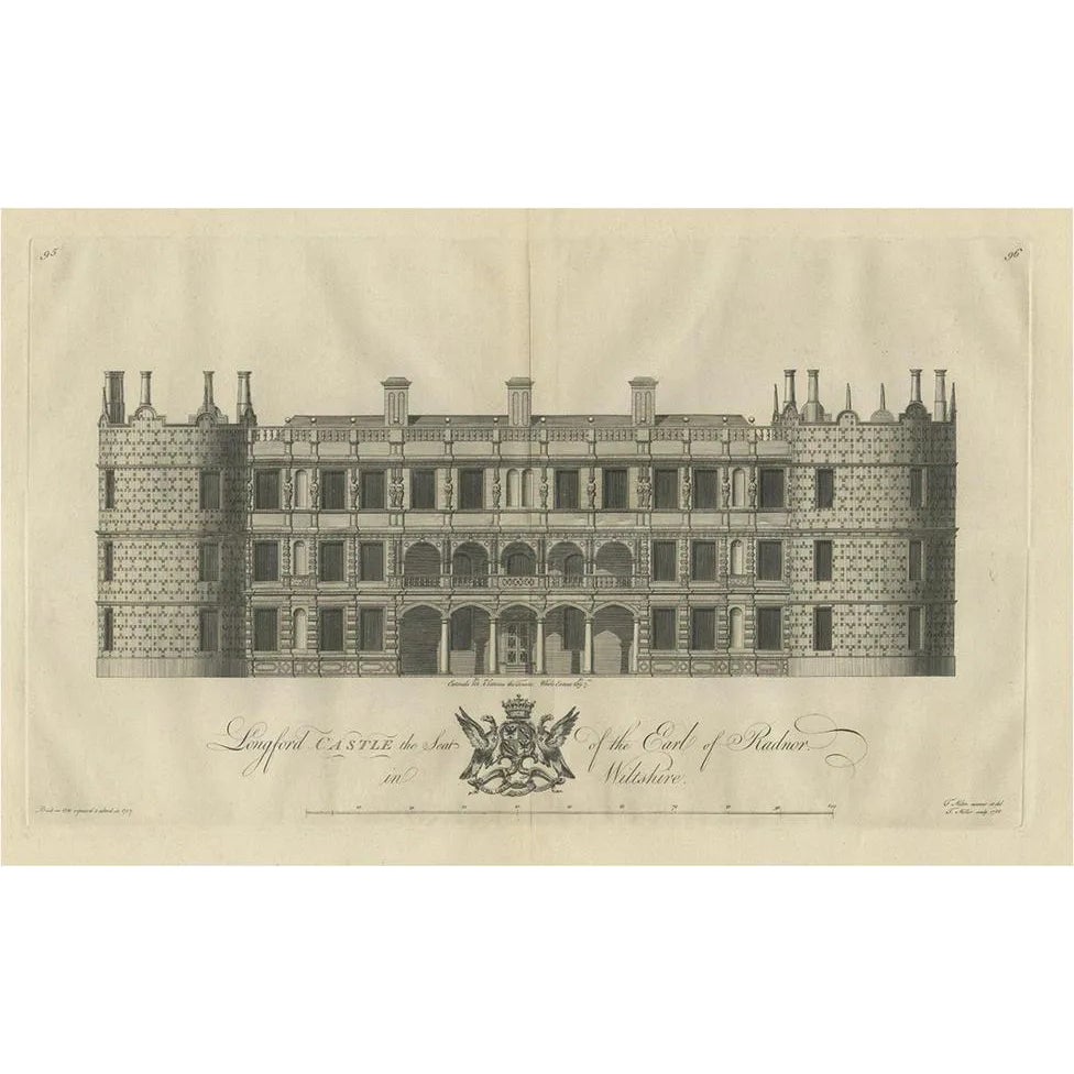 Illustration of Longford Castle, South of Salisbury, Wiltshire, England ...