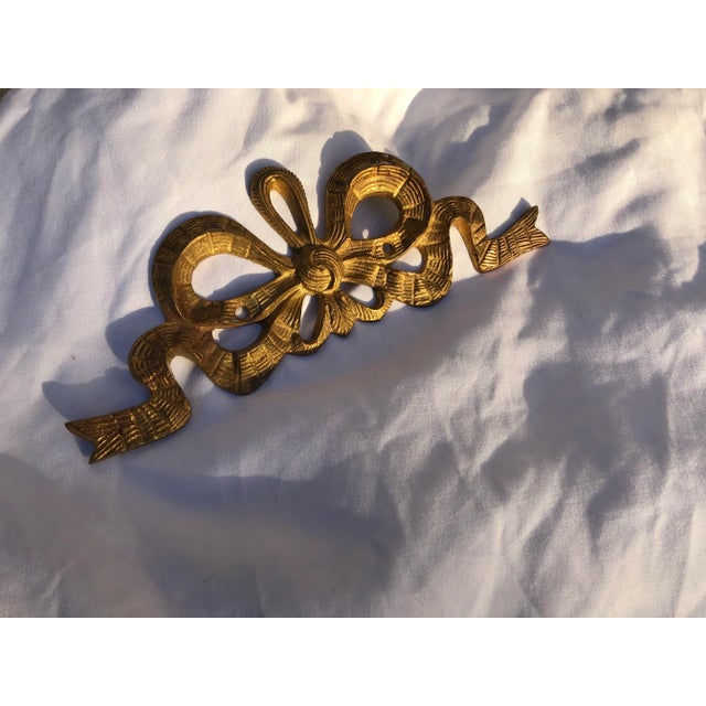 Mid 20th Century Brass Ribbon Bow Wall Decor | Chairish
