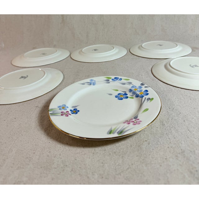 Vintage Set of 6 Bone China Plates by Sutherland | Chairish