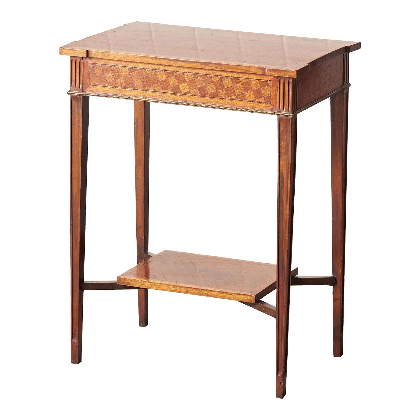 19th Century French Parquetry Lamp Table | Chairish
