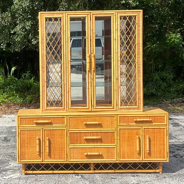 Rattan display cabinet store
