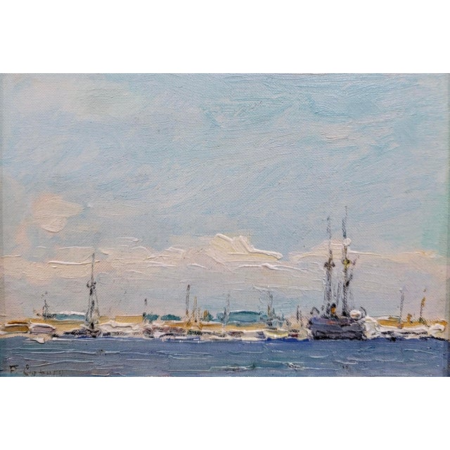Frank Coburn - 1920s Los Angeles Harbor Scene - Impressionist Oil ...