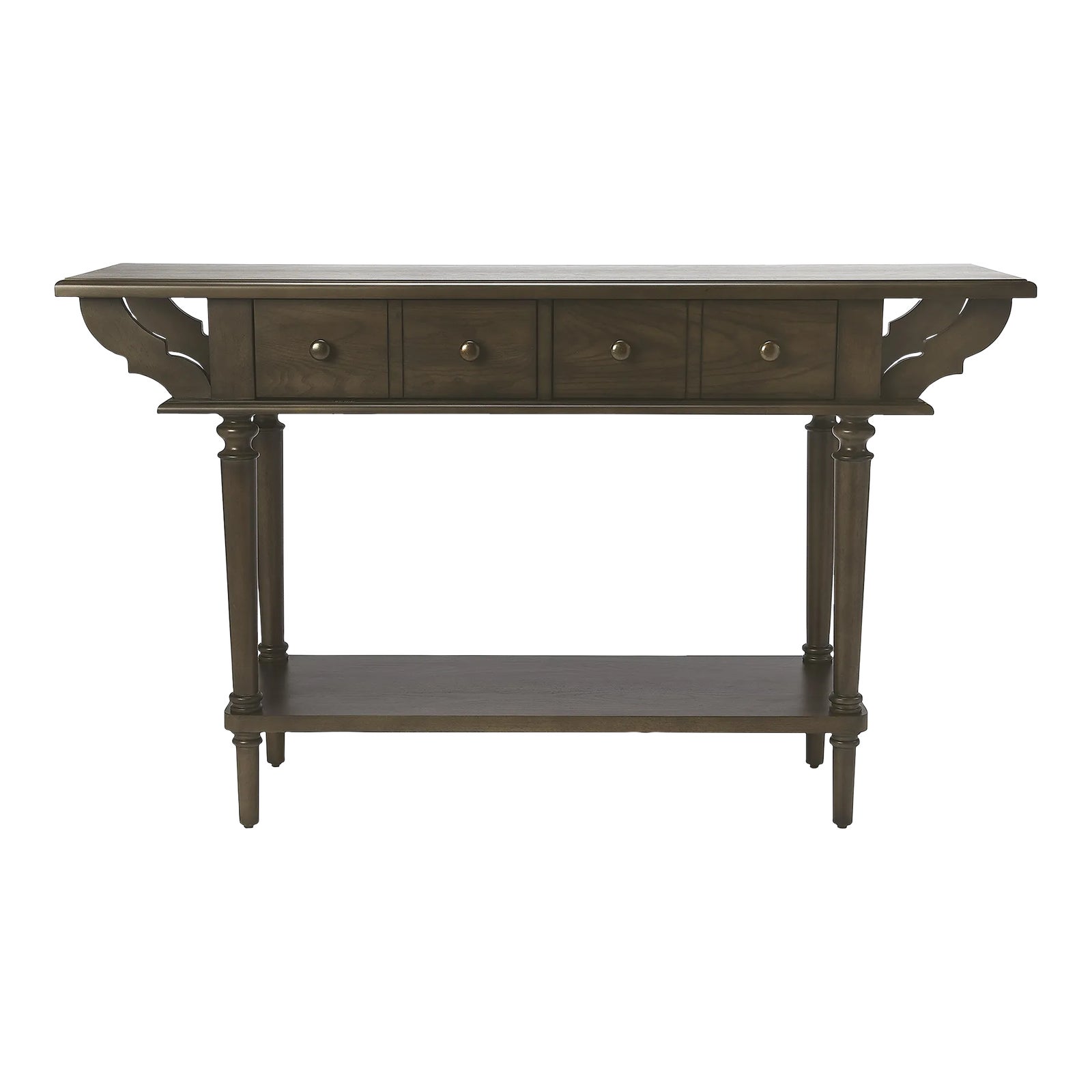 Talia Coffee Console Table, Dark Brown | Chairish