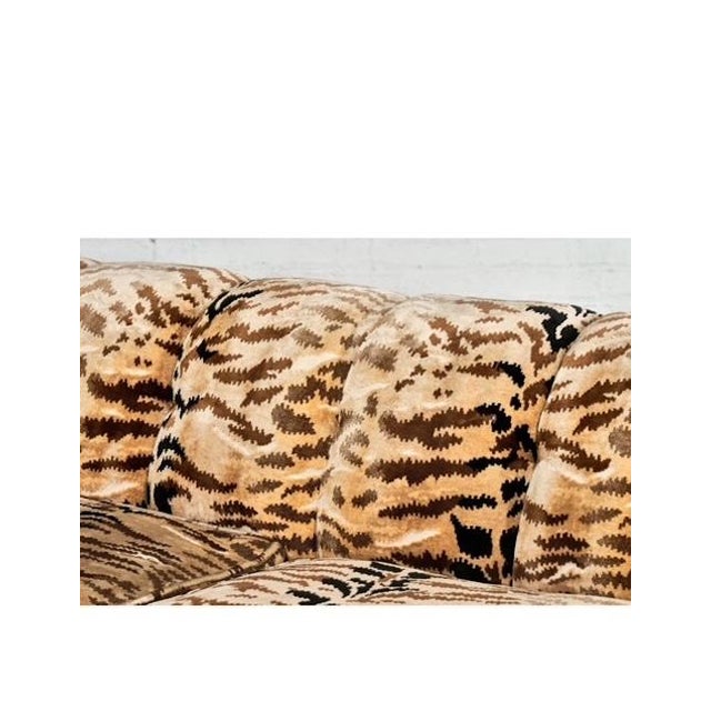 1960s Attributed to Marge Carson Post-Modern Tiger Chesterfield Sofa ...