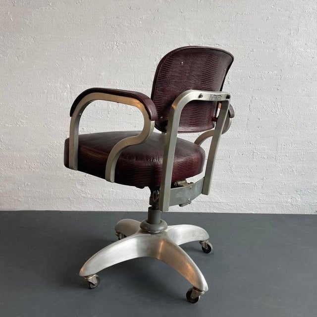 Industrial Mid-Century Aluminum Leather Office Desk Chair by GoodForm ...