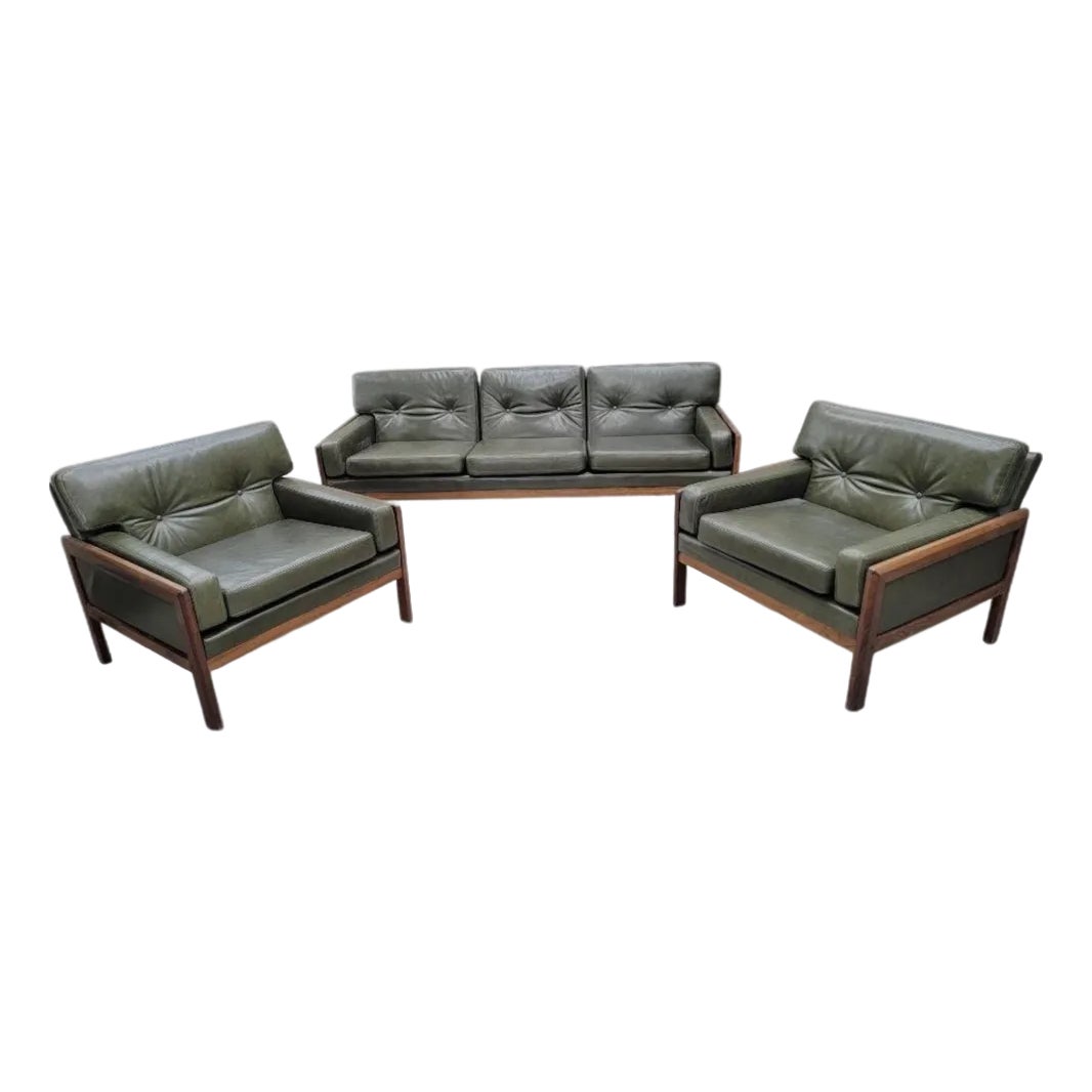 Mid 20th Century Danish Vatne Mobler Teak Sofa & Club Chairs, Hunter ...