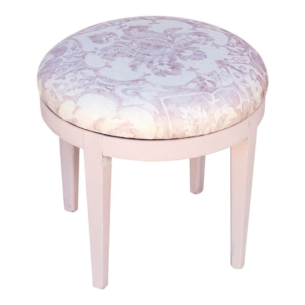 1950s Vintage Vanity Bench in Pastel Linen | Chairish