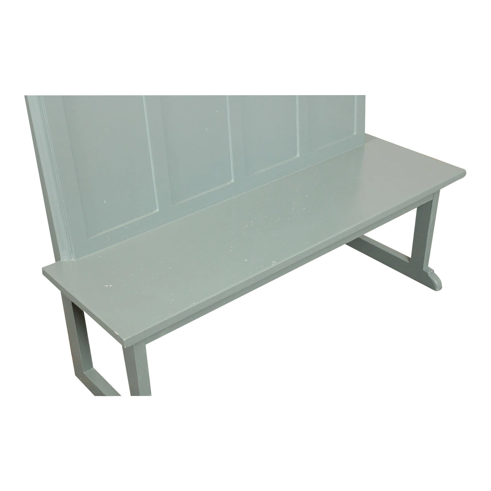 Vintage Painted Paneled Back Benches - A Pair | Chairish