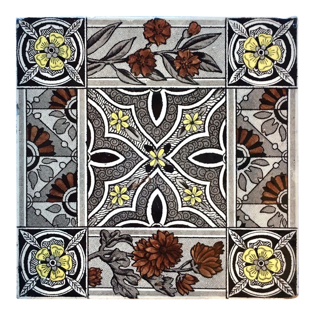 Victorian British Aesthetic Movement Tile C. 1880s | Chairish