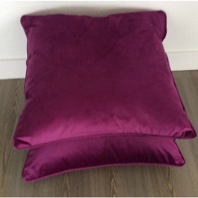 Contemporary Italian Purple Velvet Pillows - Pair | Chairish