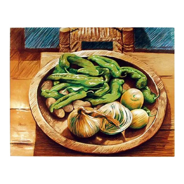 Wooden Bowl, Sandra Lawrence Lithograph | Chairish