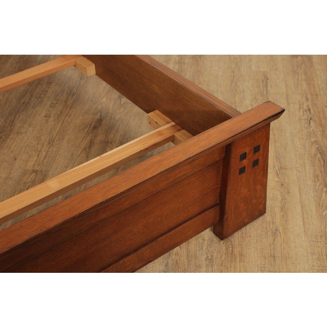 Stickley Highlands Collection King Size Oak Bed Frame | Chairish