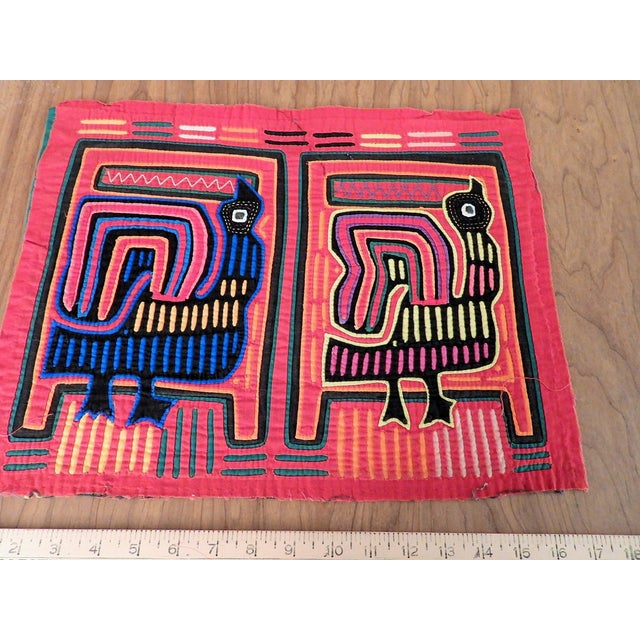 1970s Mola Textile Quilted Art of Panama Kuna Guna Indians Twin Birds ...