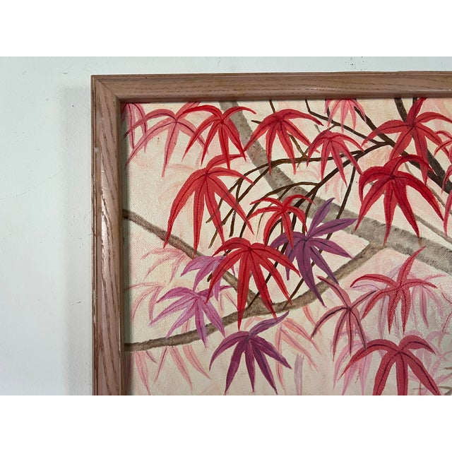 1980's Vintage Herubin Tropical Bird on the Branch Oil Painting, Framed ...