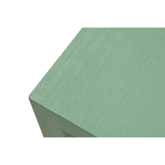 Asian Contemporary Style Mint Colored Raffia Wrapped Coffee Table ...