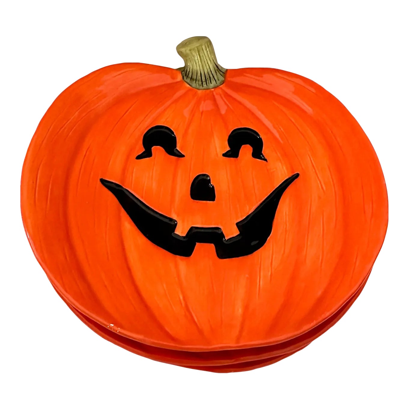 Fitz & Floyd Jack-O-Lantern Canape Plates-Set of 3 | Chairish