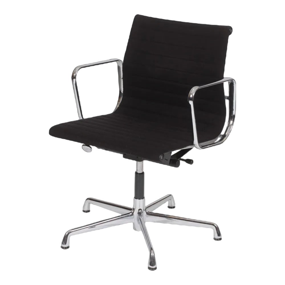 Black Hopsak Fabric EA-108 Chair by Charles Eames for Vitra | Chairish