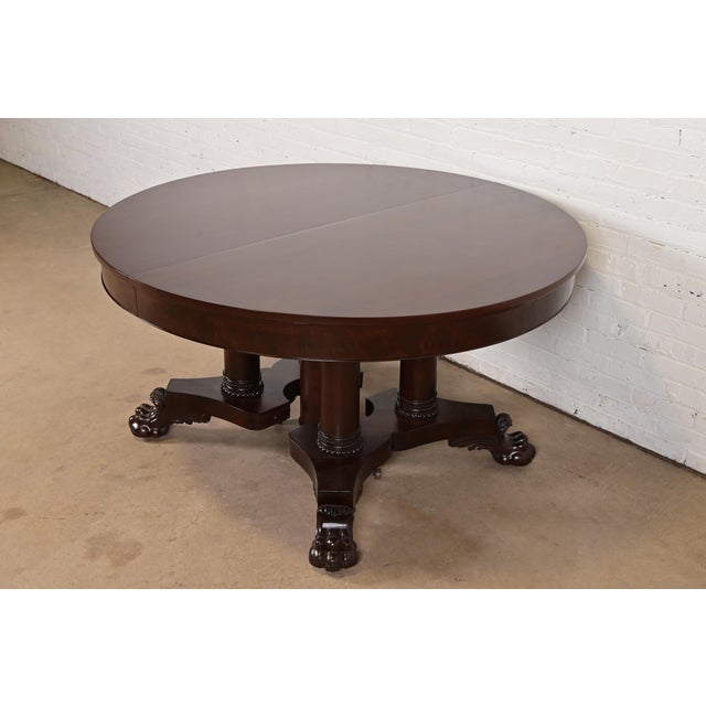 George C. Flint Co. Antique Victorian Mahogany Split Pedestal Extension ...