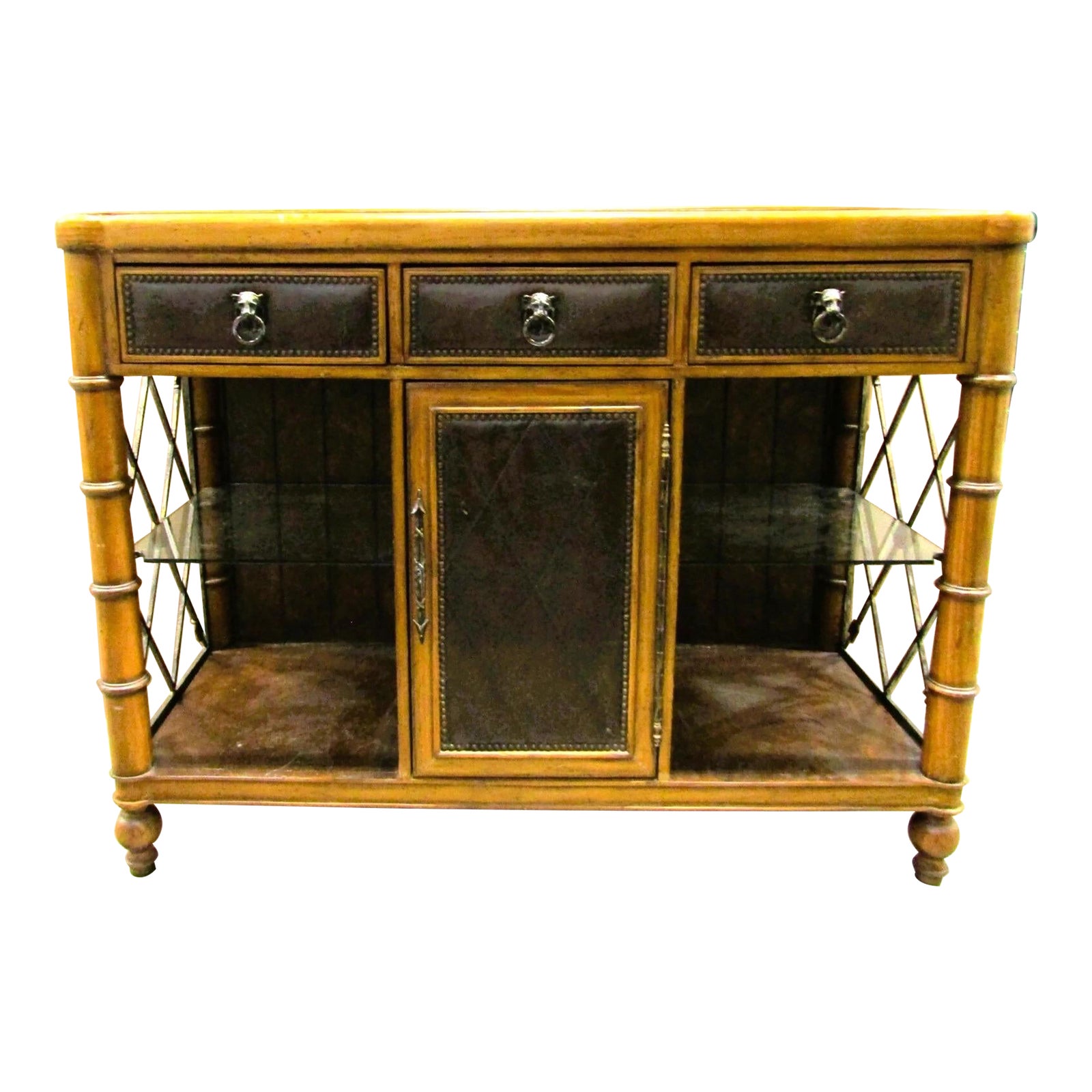 Ferguson Copeland Campaign Style Faux Bamboo, Leather, Iron and Copper ...