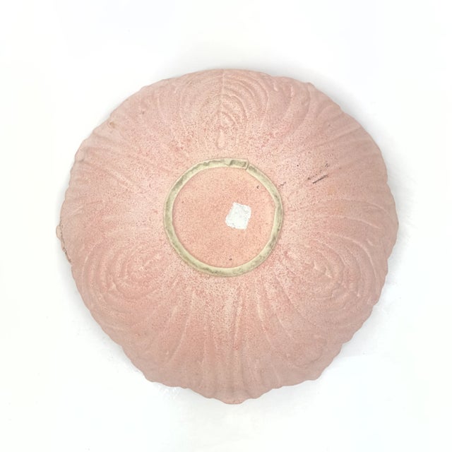 1980s Blush Pink Ceramic Floral Motif Decorative Bowl | Chairish