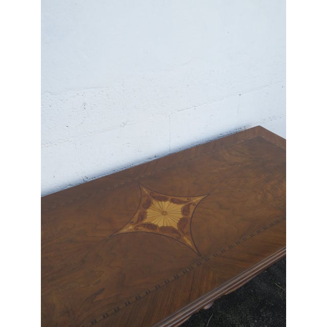 French Inlay Long Console Library Dining Extension Table | Chairish