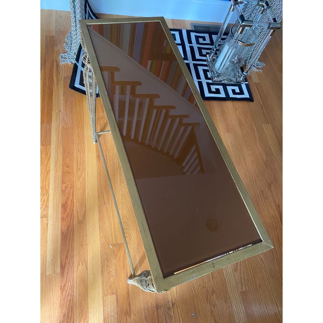 1950s Style of Mario Villa Midcentury French Rectangular Gold Metal ...