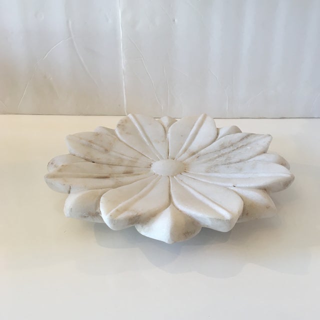 White Marble Lotus - Flower Hand - Made Plate | Chairish