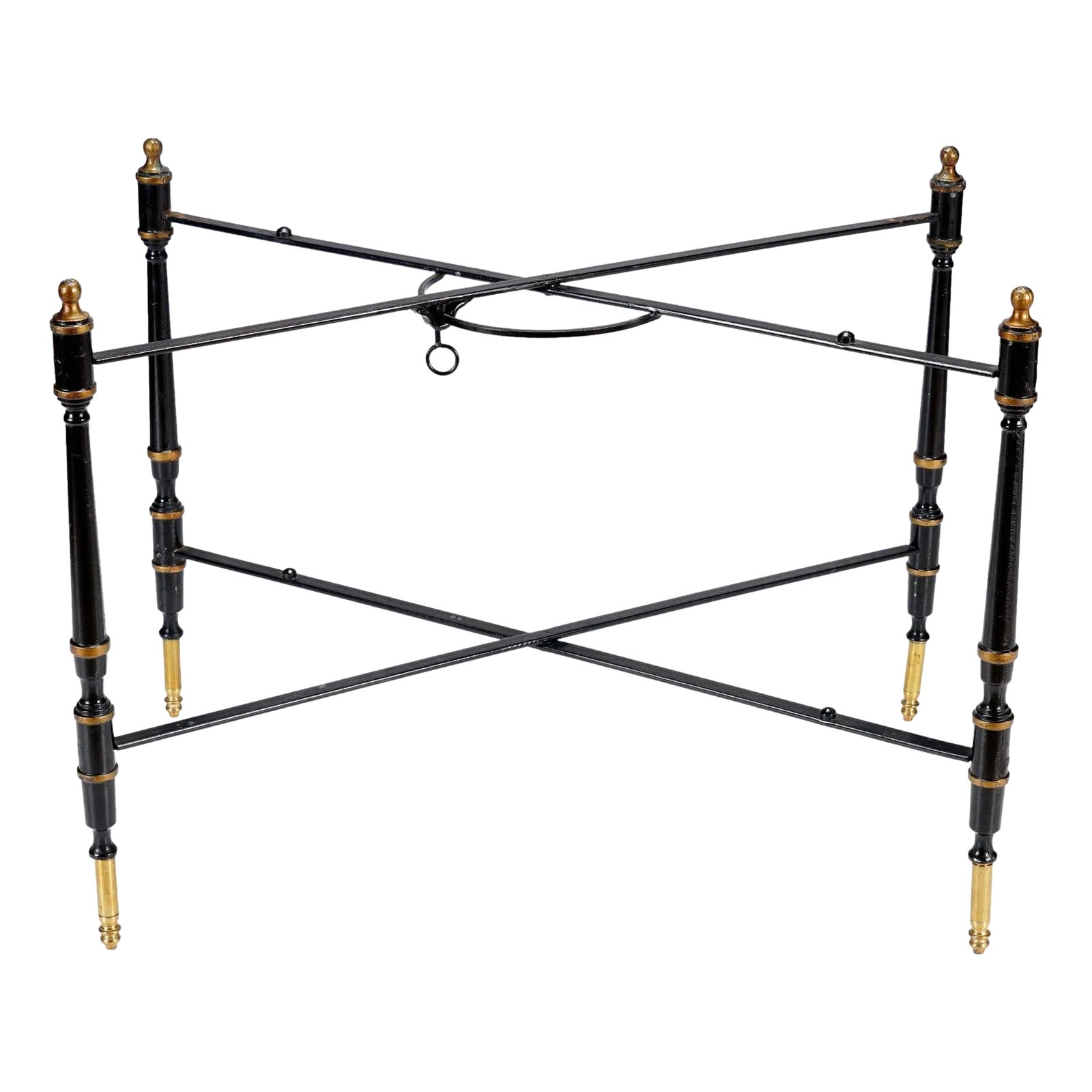 Mid Century Folding Black Metal Tray Stand With Gilt Highlights, C ...