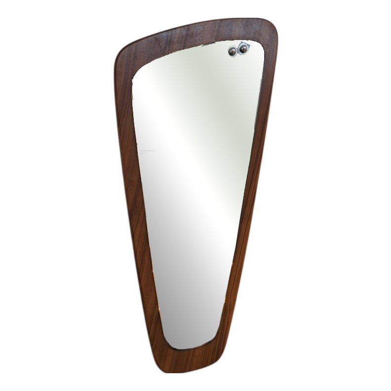 Mirror with Irregular Shape in Teak | Chairish